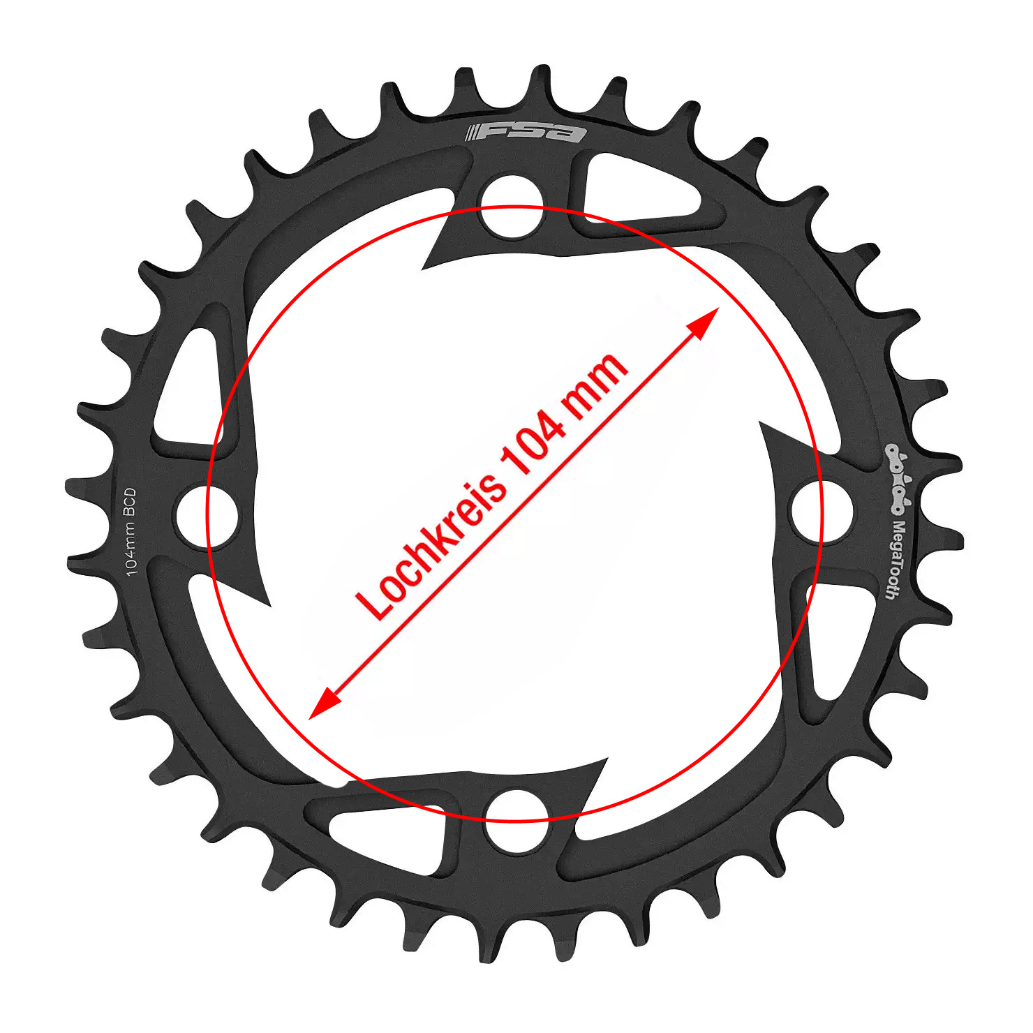 FSA Kettenblatt Bosch Megatooth 1-fach, 104 mm Lochkreis online kaufen