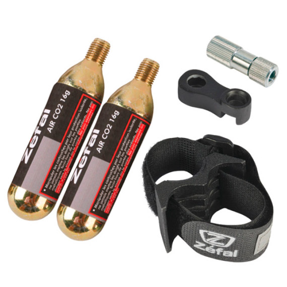 Zefal CO2 Inflator Kit Set aus Kartuschen, Halter und EZ Control ...