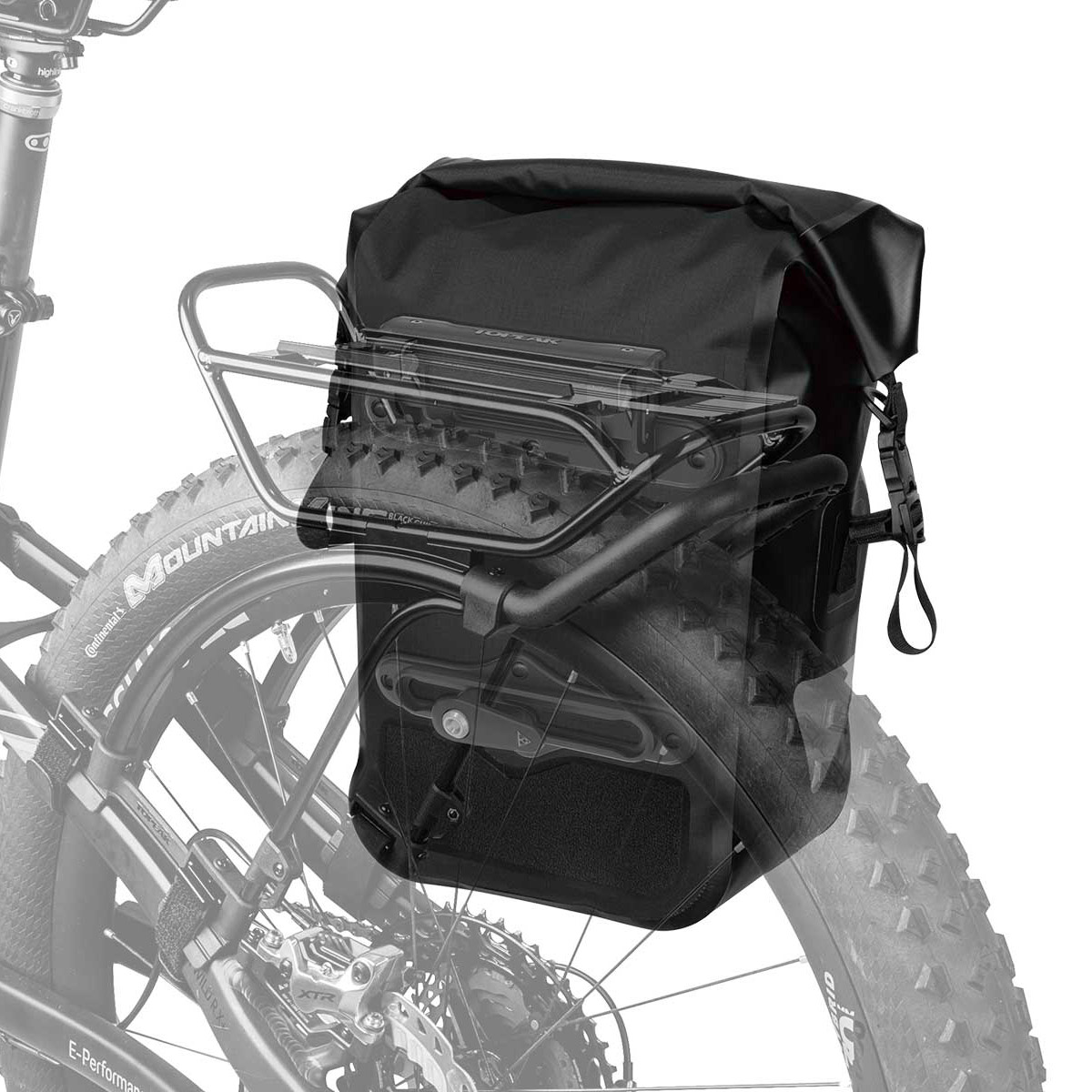 Topeak Pannier DryBag Rear Pannier Bag (Single Bag) 15L / 20L | Black ...