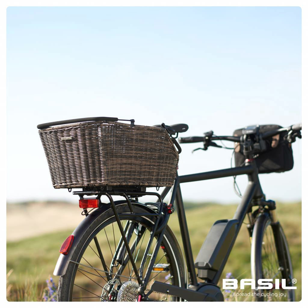 Basil Cento Rattan Look Bike Basket Rack MIK / Racktime / CarryMore ...