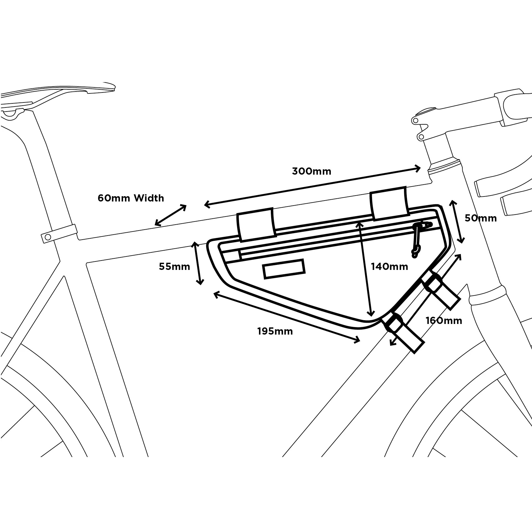 Restrap Frame Bag Bag Small Frame Bag (30 cm) | Black | 44195030116