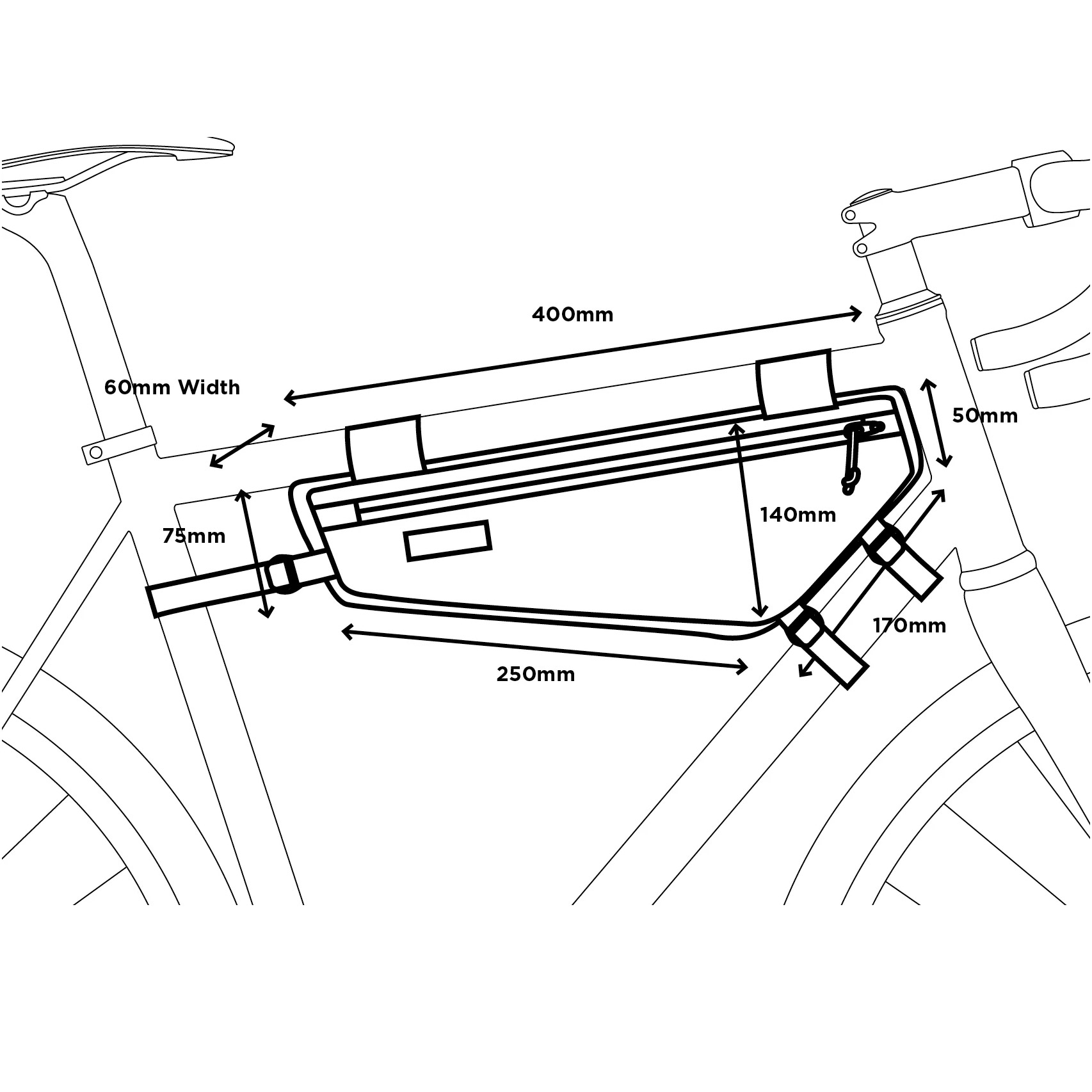 Restrap Frame Bag Bag Medium Frame Bag (40 cm) | Black | 44195030216