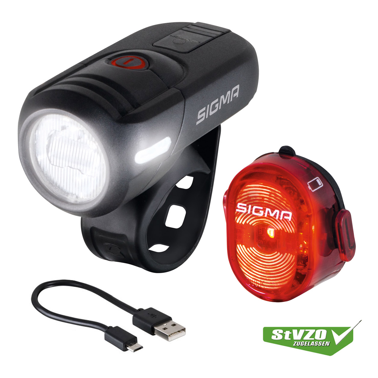 Sigma AURA 45 LED Bike Light and Rear Light Nugget II with USB | 2022072612