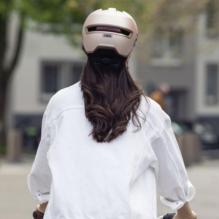 ABUS HUD-Y Bike Helmet with LED | Goldfish Orange | S 51-55 cm | A91989