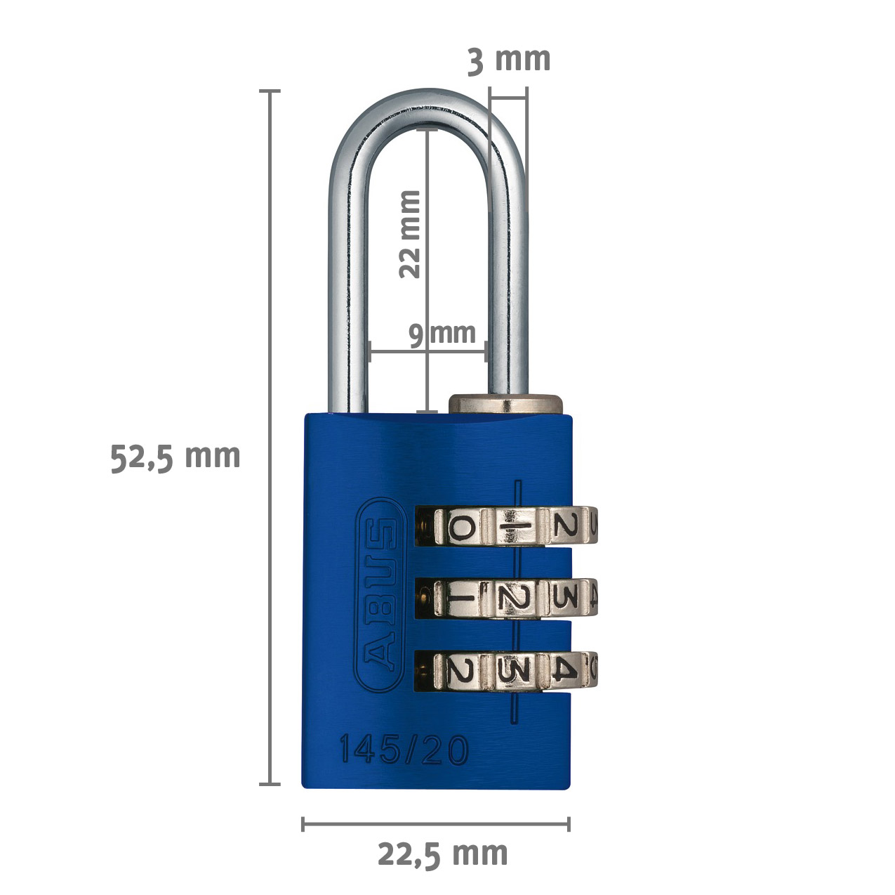 ABUS 145/20 Vorhängeschloss mit Zahlencode | Grün | A46608