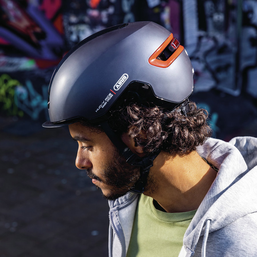 ABUS HUD-Y Bike Helmet with LED | Goldfish Orange | S 51-55 cm | A91989
