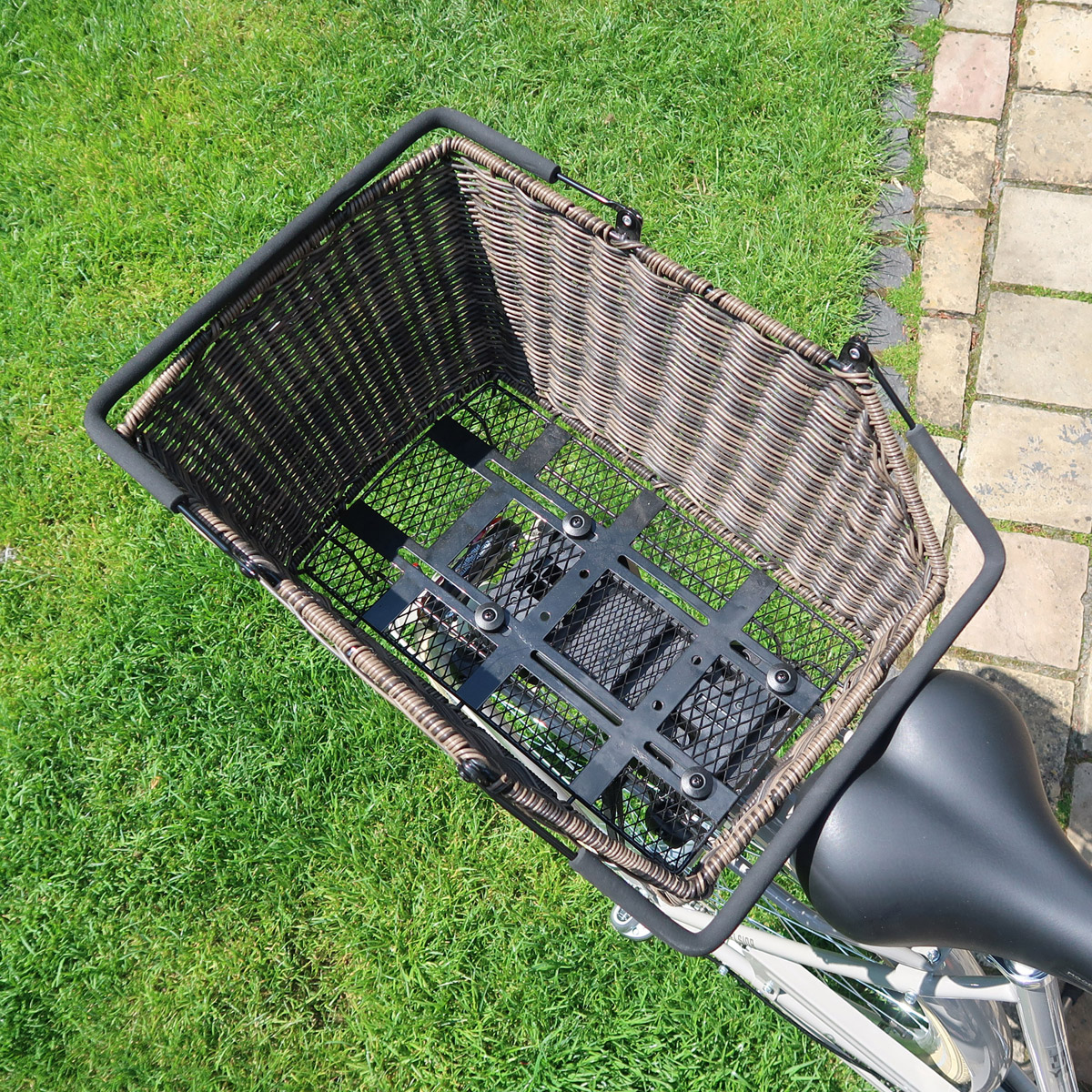 Basil Cento Rattan Look Bike Basket Rack MIK / Racktime / CarryMore ...