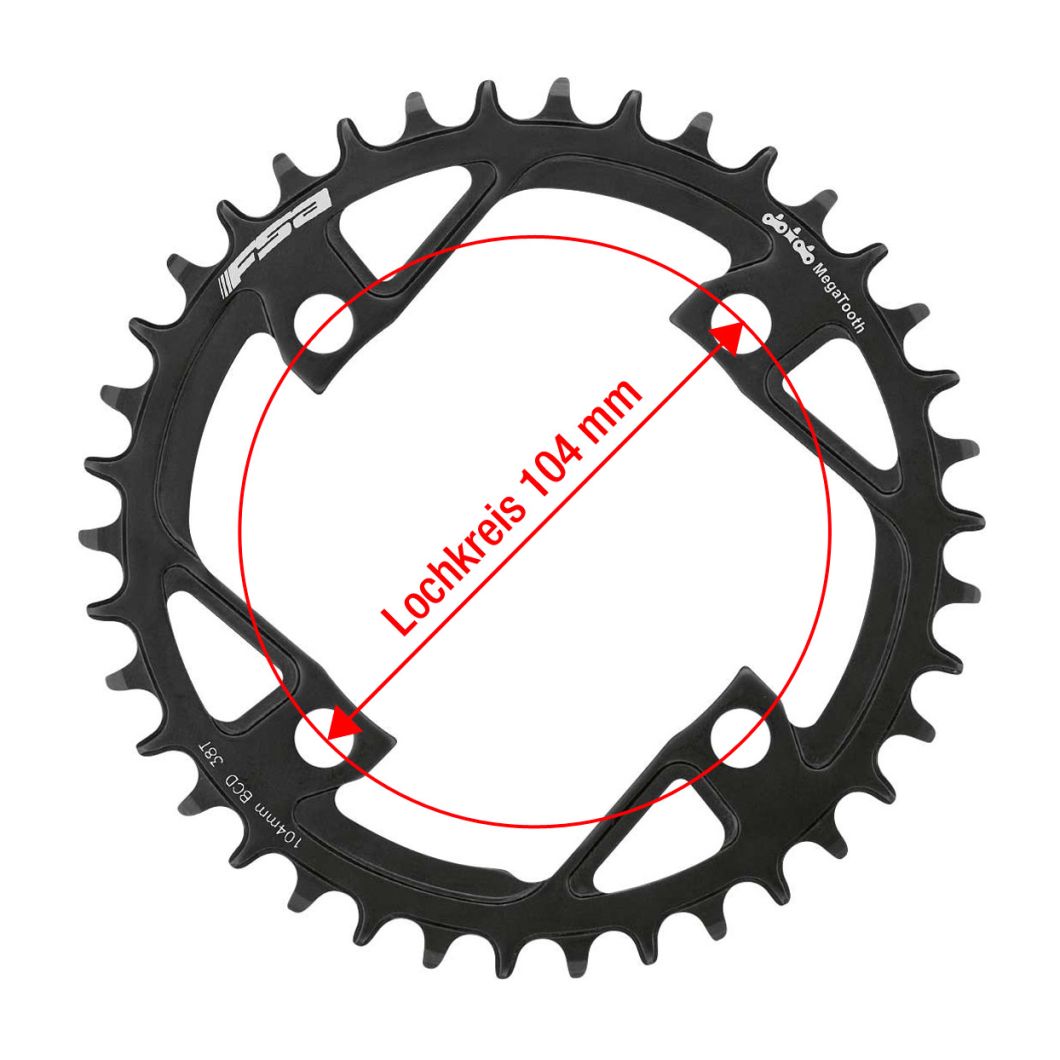 FSA Kettenblatt Bosch Megatooth 1-speed, 104 mm Lochkreis | 42T WB497 ...